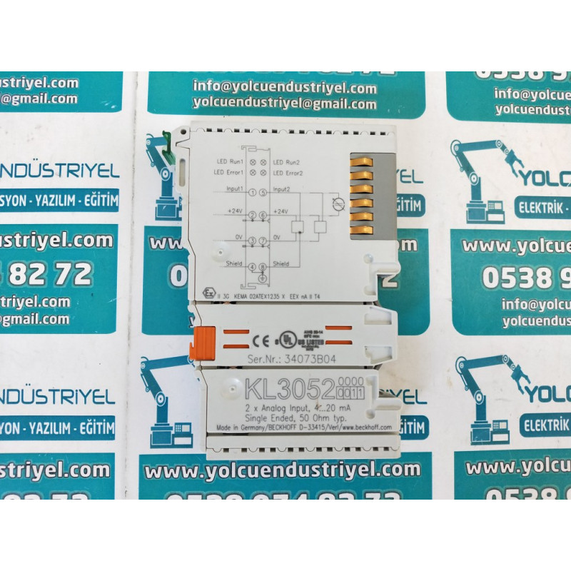 KL3052 BECKHOFF Plc 2-channel loop-powered input terminals 4…20 mA fiyatı,